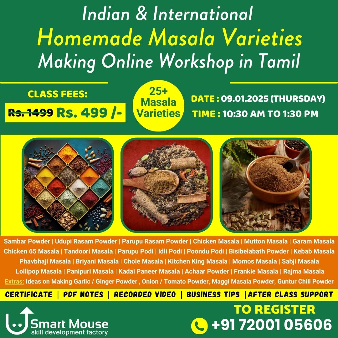Masala Varieties Online Class | Restaurant Style Masalas Class | Smart ...