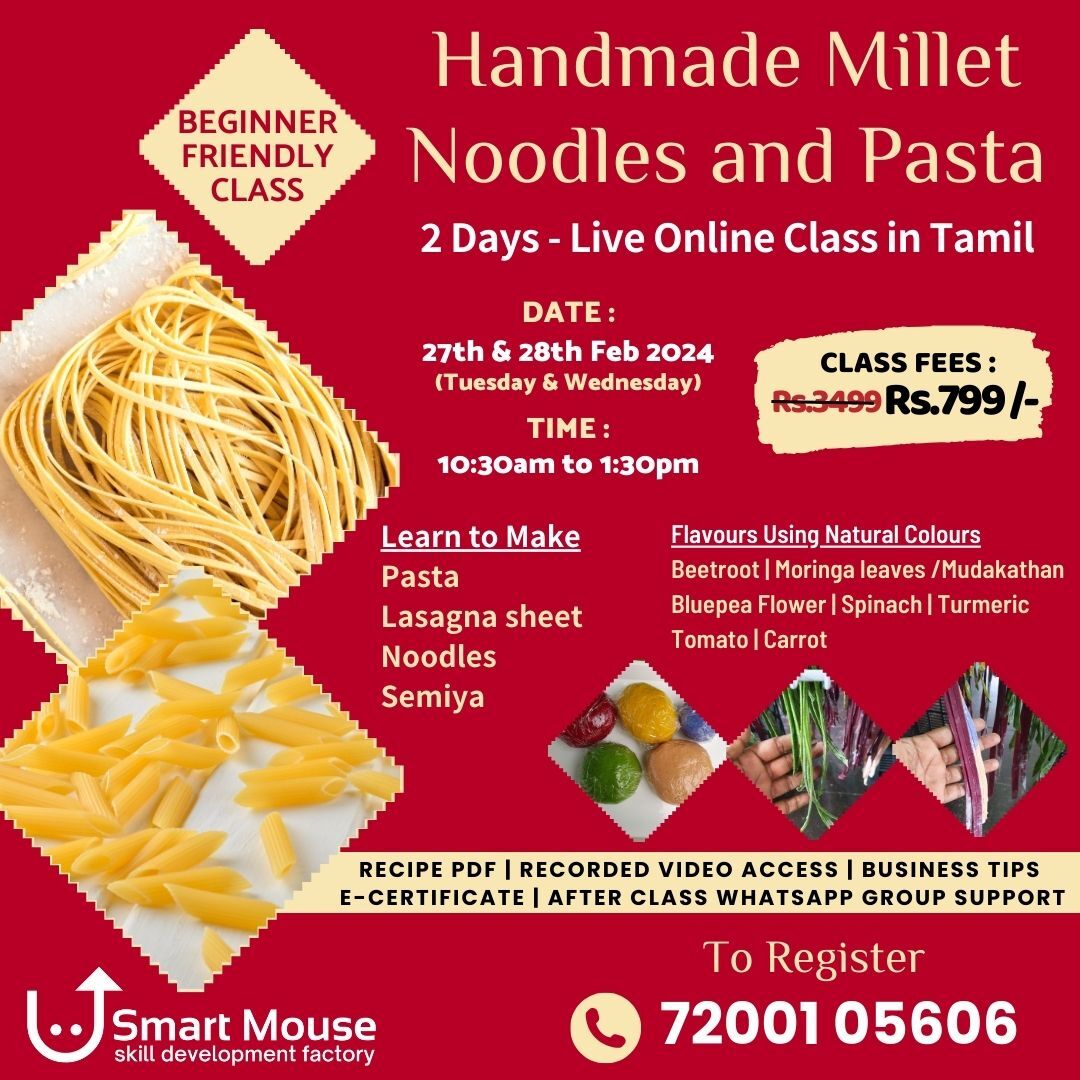 Handmade Millet Noodles & Pasta Online Class | Handmade Millet Noodles ...